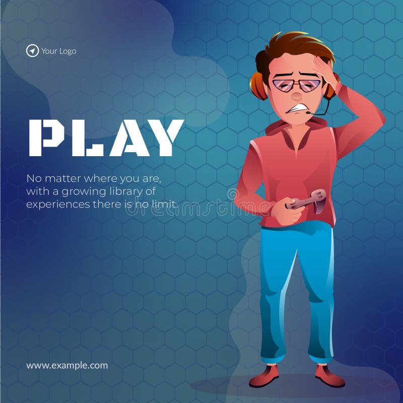 Banner design of play time stock vector. Illustration of headset ...