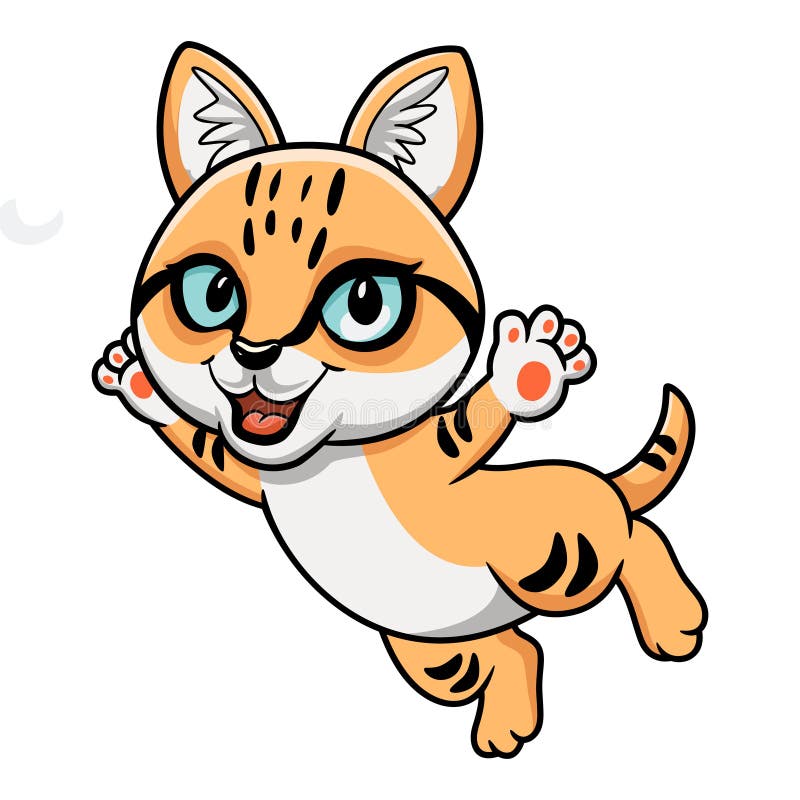 Cute Sand Cat Cartoon Flying Stock Vector - Illustration of kitten ...