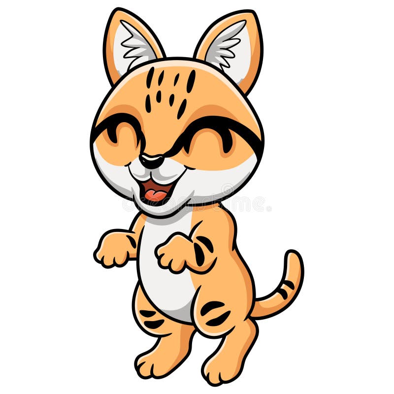 Cute Sand Cat Cartoon Standing Stock Vector - Illustration of beast ...