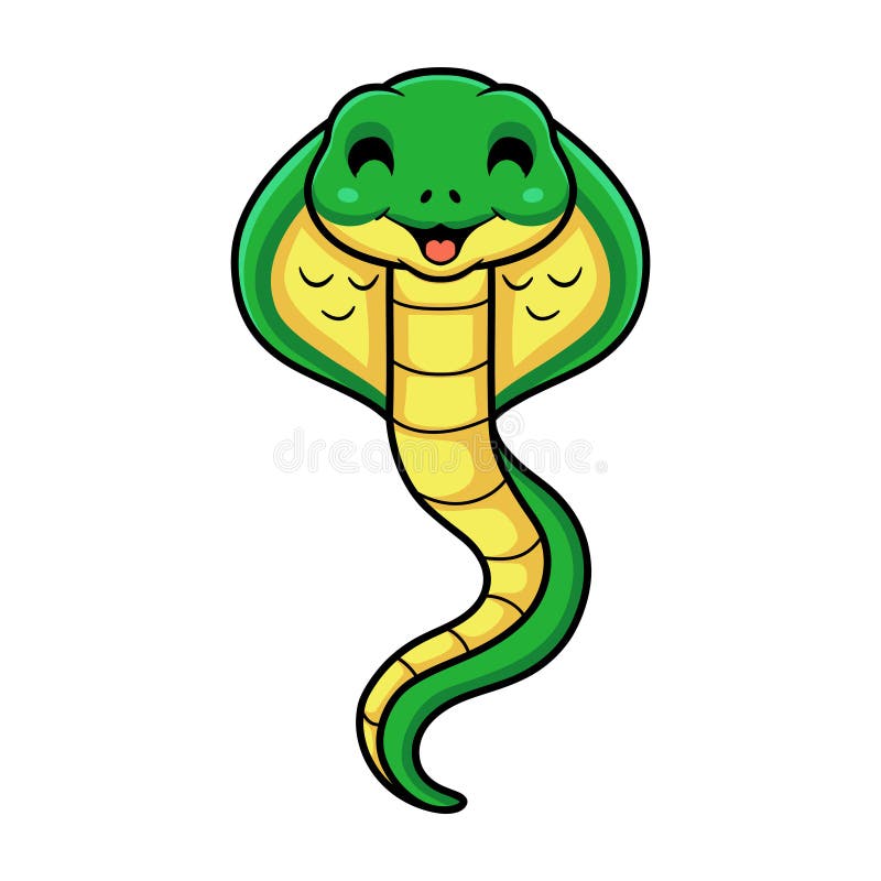 Cute Little Cobra Snake Cartoon Stock Vector - Illustration of creature ...