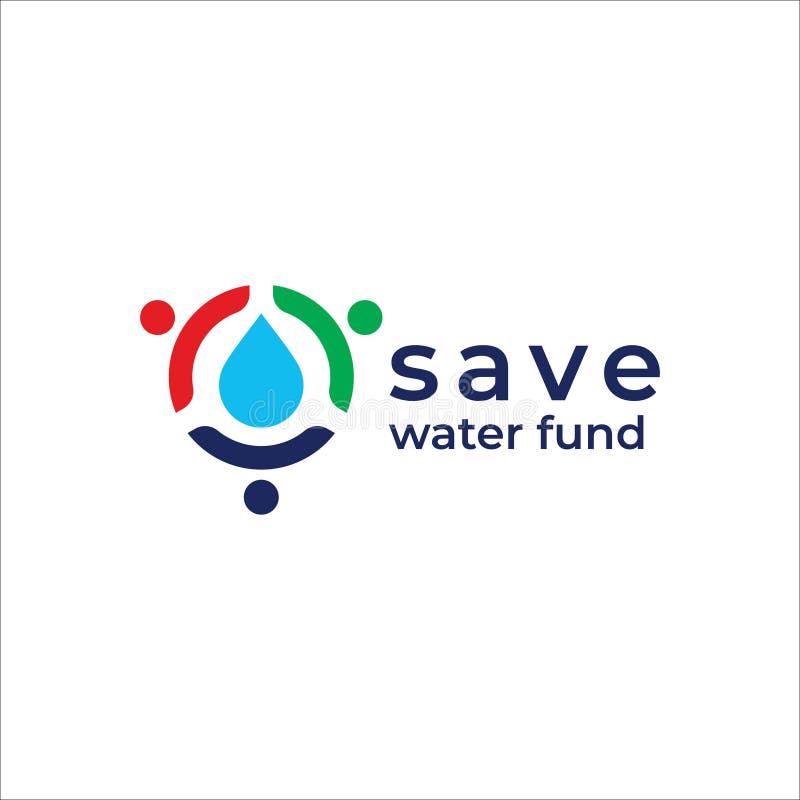 People Save Water for World Fund Drop Water Care Donation Logo Vector ...