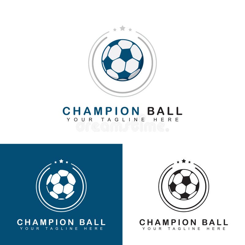Football Logo Creative Illustration Vector with Circle and Star Style ...