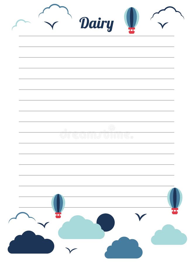 Notebook Diary Page School College Design Vector Template Stock Vector ...