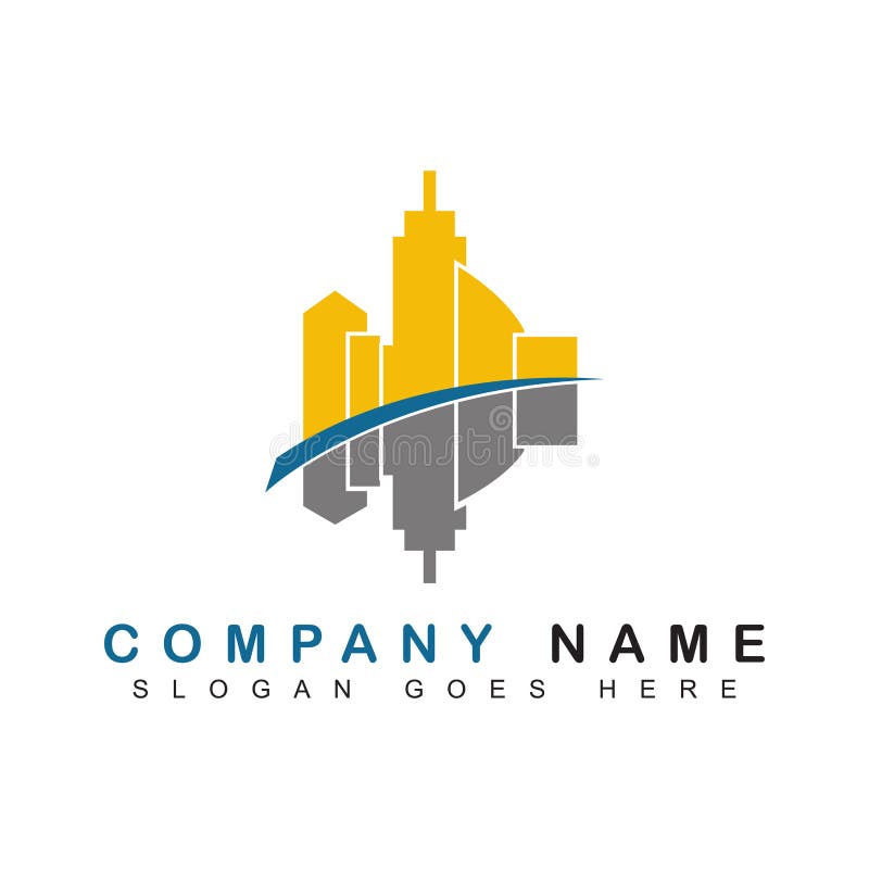 Building Logo Templates. Building Icon Vector with Shadow Stock Vector ...