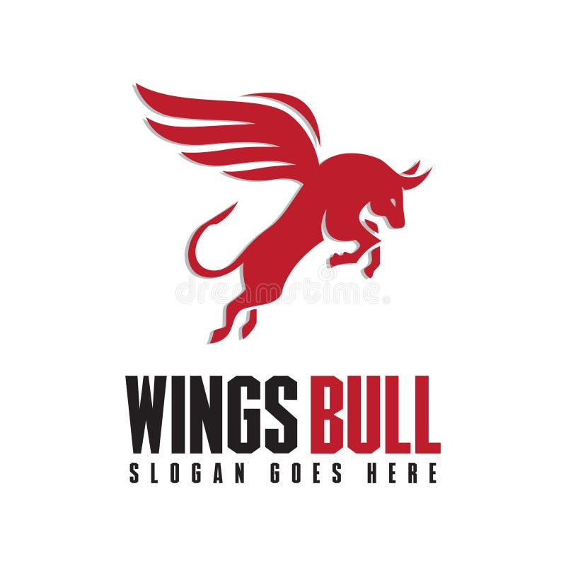 Bull and Wings Logo Creative Design. Flying Bull Icon Vector ...
