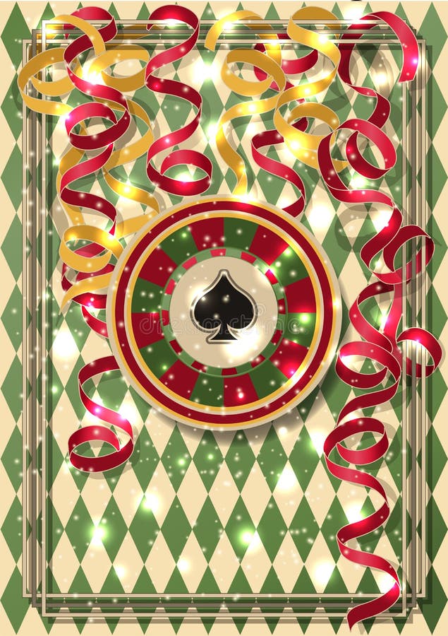 Casino Banner with Spades Poker Chip Cards Stock Vector - Illustration ...