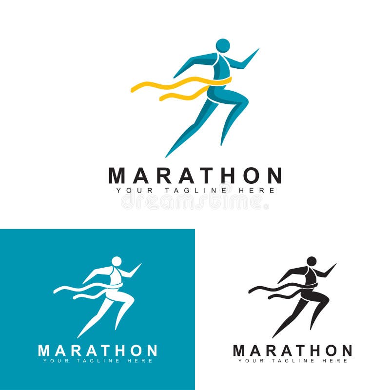 Marathon Run Creative Logo with Ribbon. Icon Vector Illustration. Eps2 ...