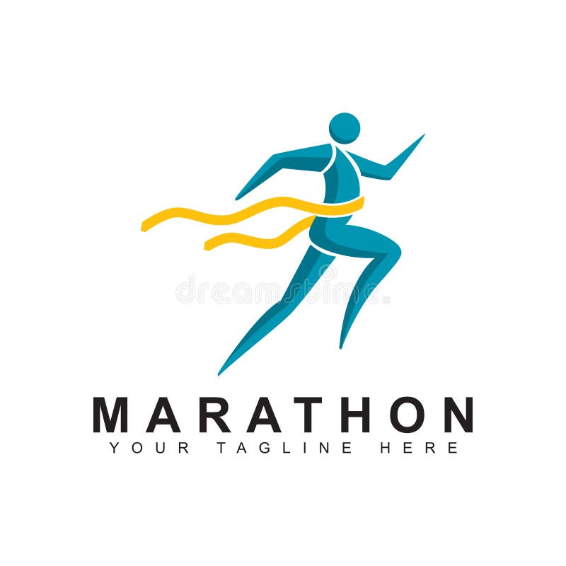 Marathon Run Creative Logo with Ribbon. Icon Vector Illustration Stock ...