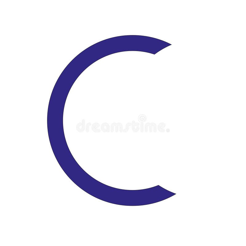 C LETTER - CAPITAL SIZE Blue Stock Illustration - Illustration of shape ...