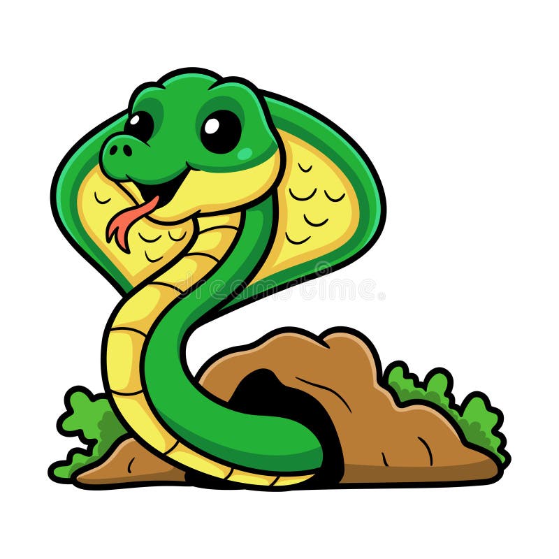 Cute Little Cobra Snake Cartoon Stock Vector - Illustration of predator ...