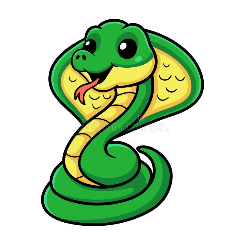 Cute Little Cobra Snake Cartoon Stock Vector - Illustration of poison ...