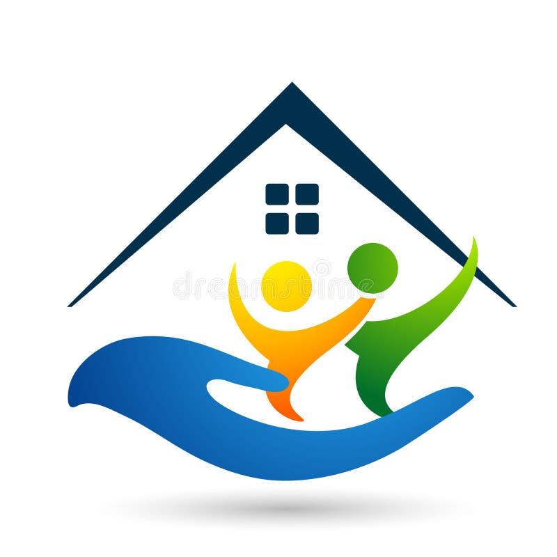 Real Estate House Roof and Home in Hand Logo Vector Element Icon Design ...