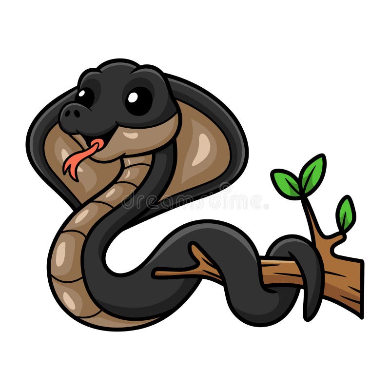 Cute Javan Spitting Cobra Cartoon Stock Vector - Illustration of javan ...
