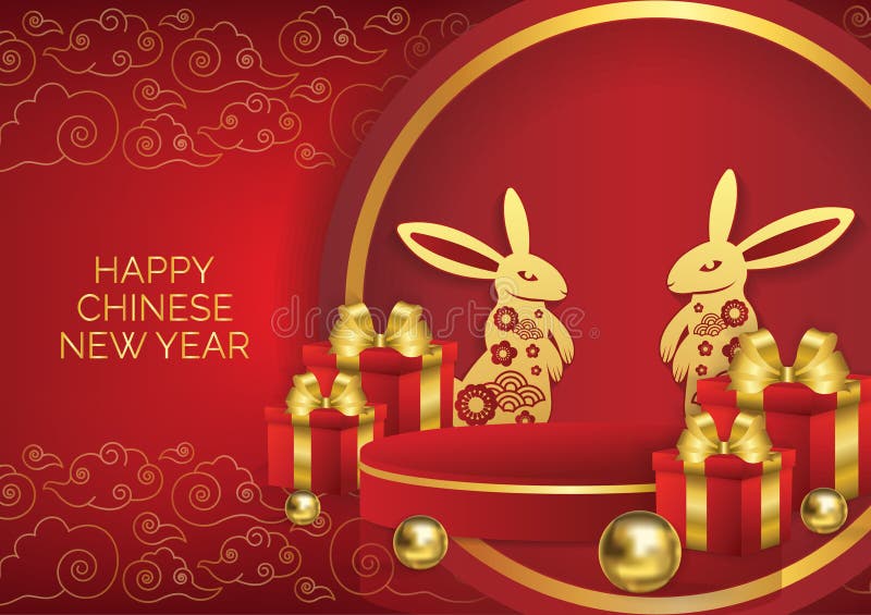 Chinese New Year Rabbit Year 2023 Stock Vector - Illustration of ...