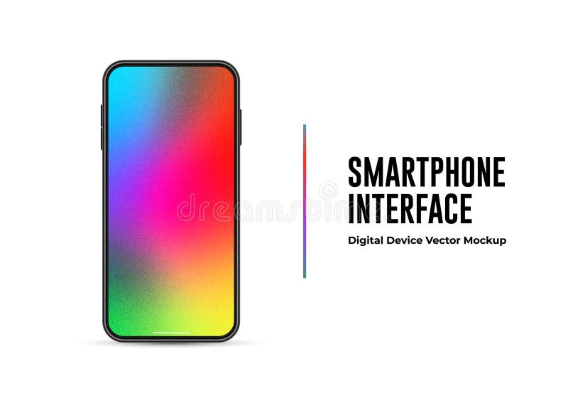Realistic Smartphone Interface, Digital Device Vector Mockup, Stock ...