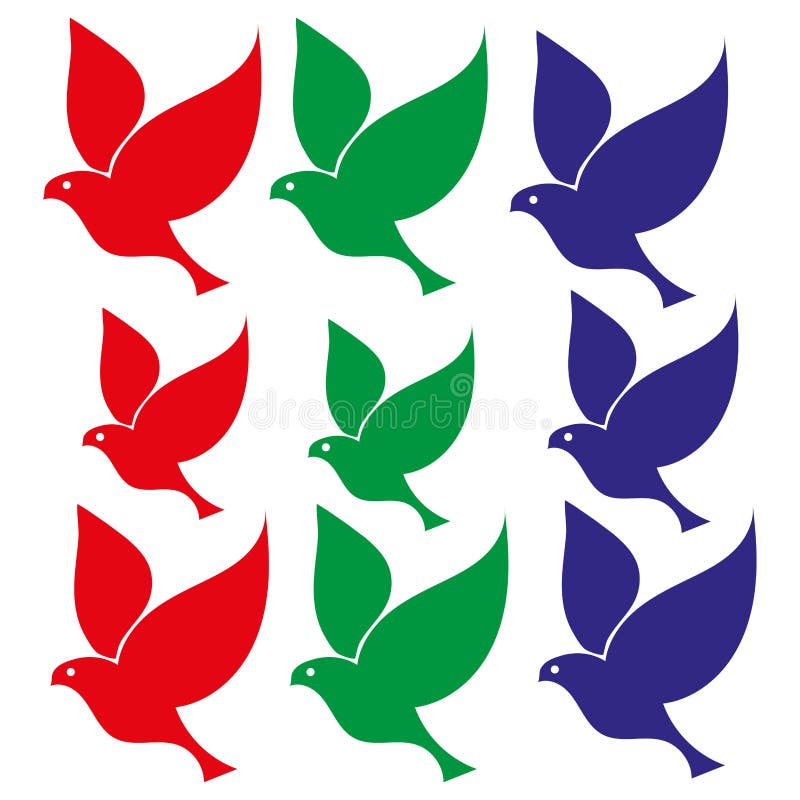 Birds - RGB Colors - Art and Drawing - Artwork Stock Illustration ...