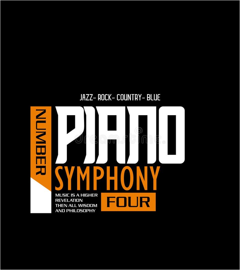 Vector Graphic Design of Lettering, Piano Symphony Number Four, Perfect ...