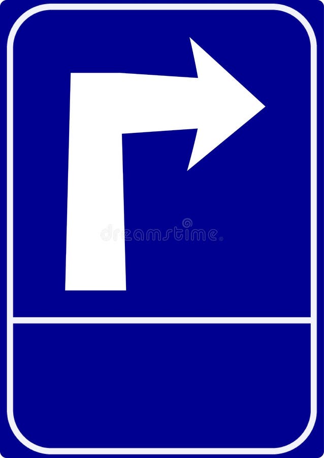 Turn Right Traffic Road Sign Stock Image - Image of sign, used: 265510211