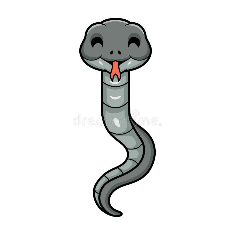Cute Black Mamba Snake Cartoon Stock Vector - Illustration of graphic ...