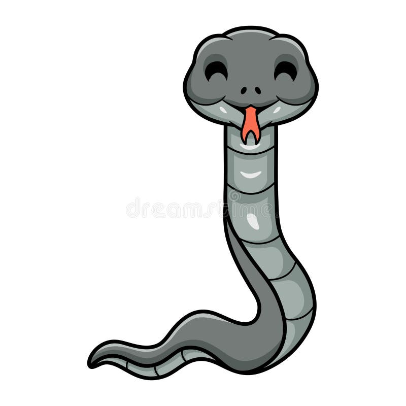 Cute Black Mamba Snake Cartoon Stock Vector - Illustration of snake ...