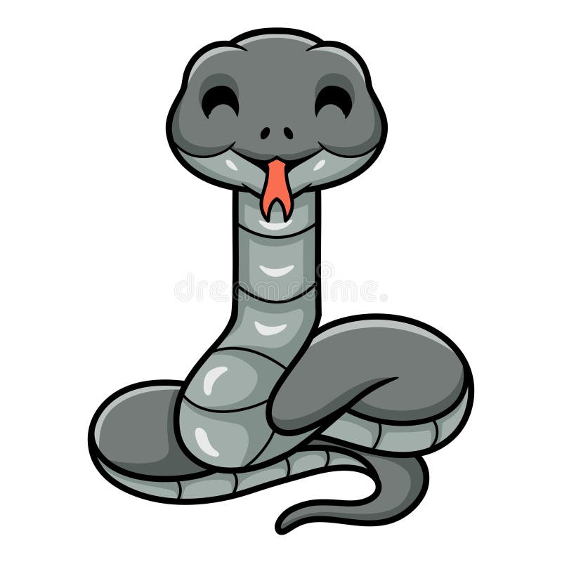 Cute Black Mamba Snake Cartoon Stock Vector - Illustration of cartoon ...