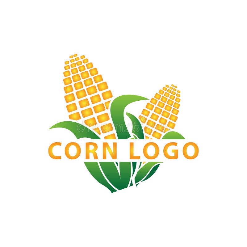 Corn Logo Design Illustration Vector in Flat Style. Corn Farm Icon ...