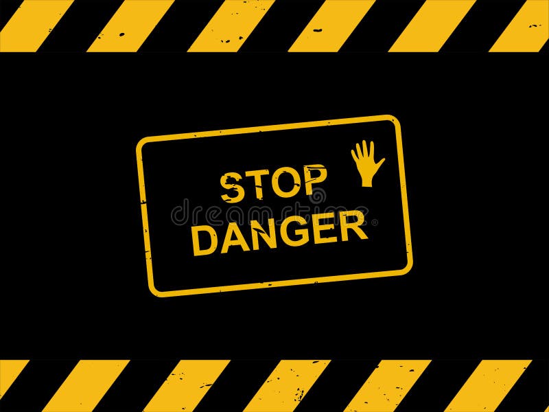 Stop danger stamp on black stock illustration. Illustration of hold ...