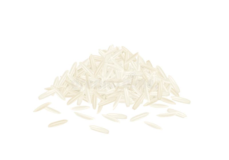 Heap of Long Basmati Rice. Vector Cartoon Food Illustration. Stock ...
