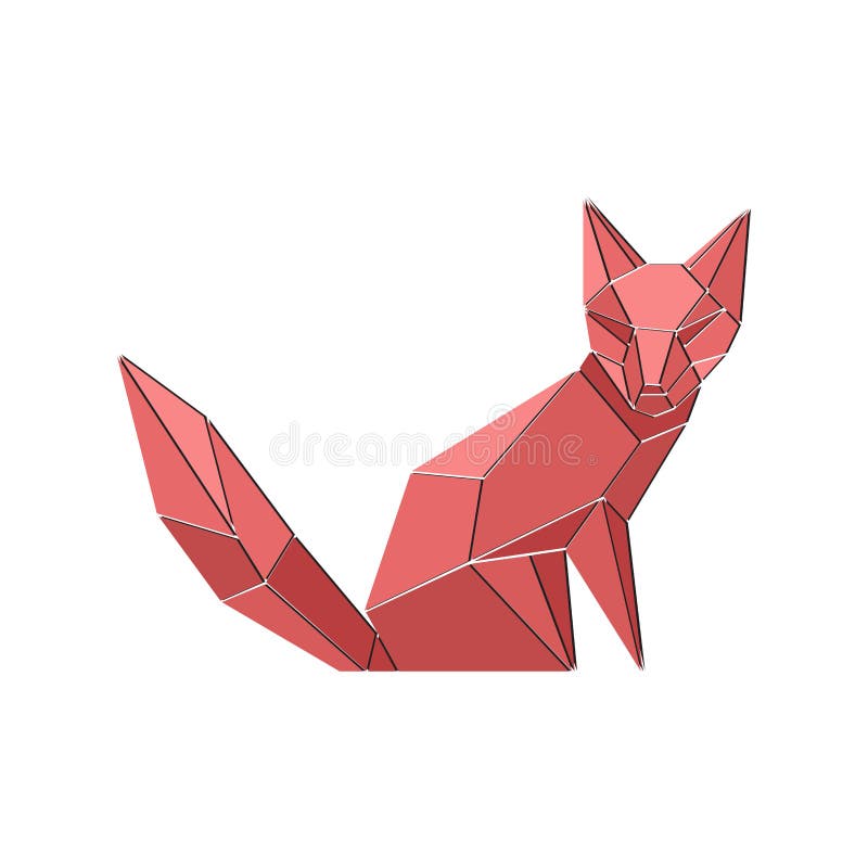 Origami Fox Vector Creative Design. the Beautiful Art of Origami Animal ...
