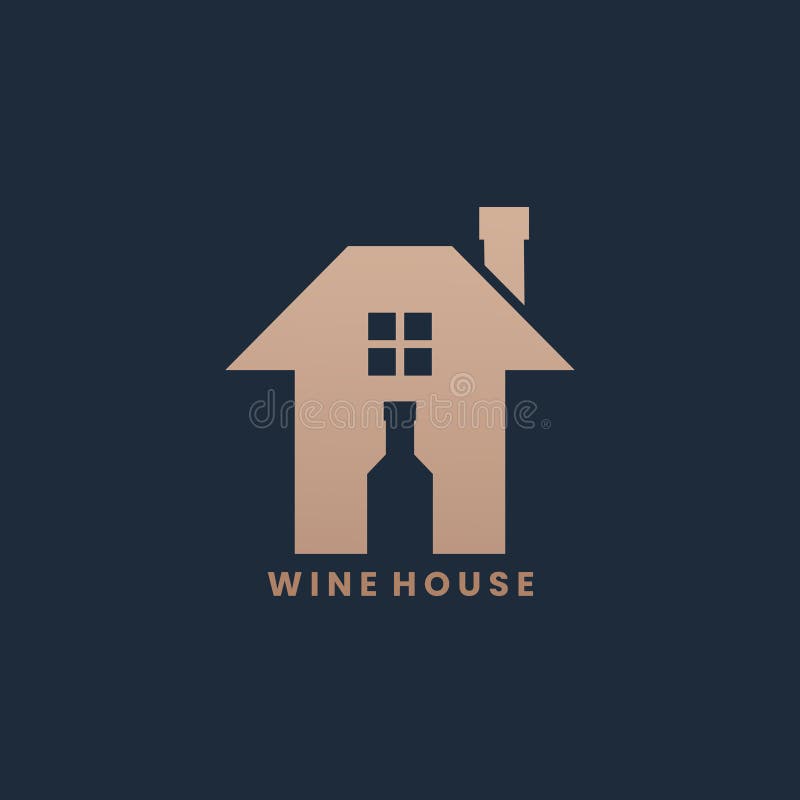 Wine House Logo Design stock vector. Illustration of graphic - 265824016