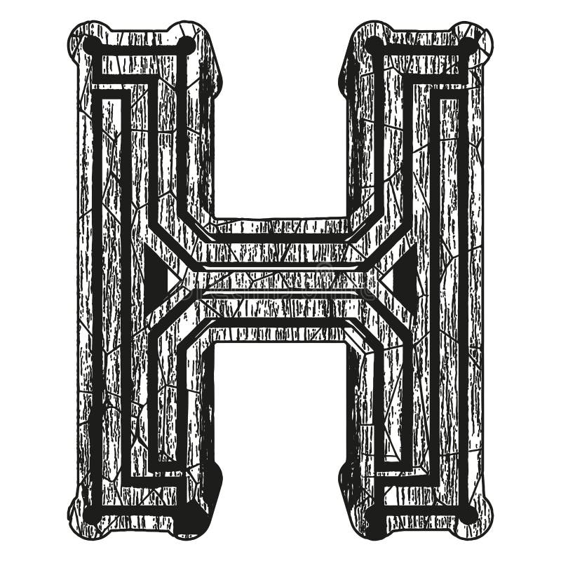 Decorative Ancient Uppercase Letter in Grunge Style.Vector Art Font ...