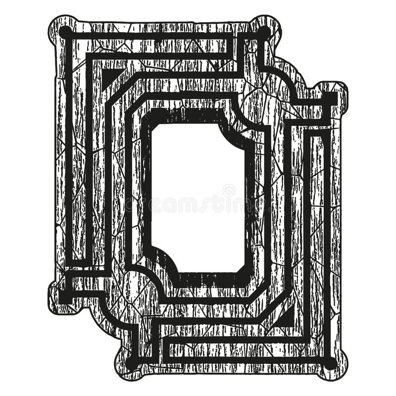 Decorative Ancient Letter on White Background. Art Font Illustration ...