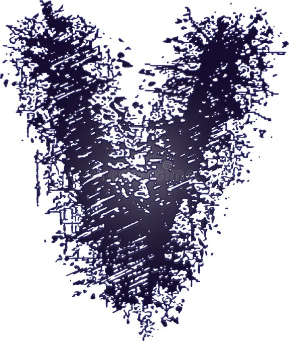 Decorative Letter with Spilled Ink Effect. Custom Font Illustration ...