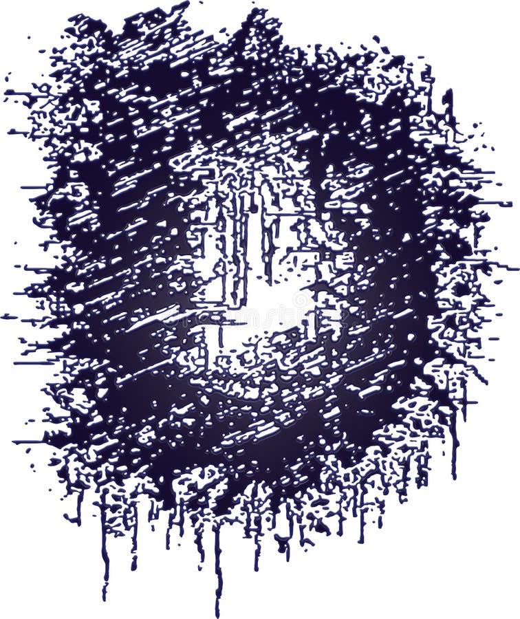 Decorative Letter with Spilled Ink Effect. Custom Font Illustration ...