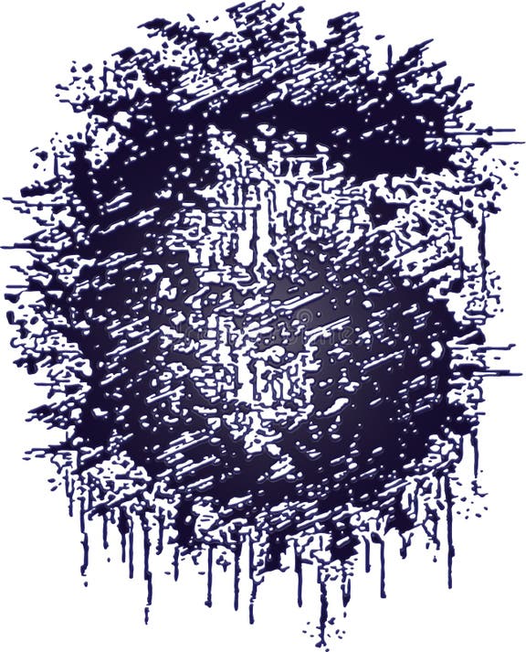 Decorative Letter with Spilled Ink Effect. Custom Font Illustration ...