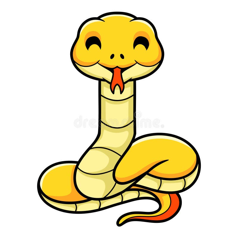 Cute Yellow Insularis Snake Cartoon Stock Vector - Illustration of baby ...