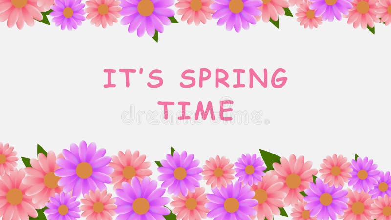 It S Spring Time with Colorful Spring Flowers Stock Vector ...