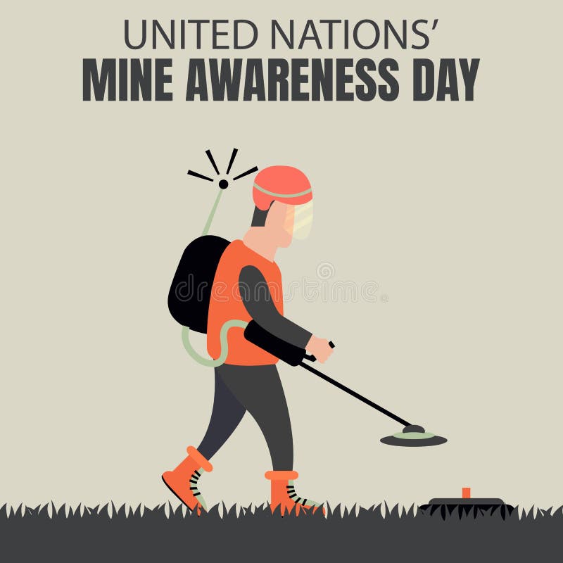 Illustration Vector Graphic of a Man is Checking the Field with a Mine ...