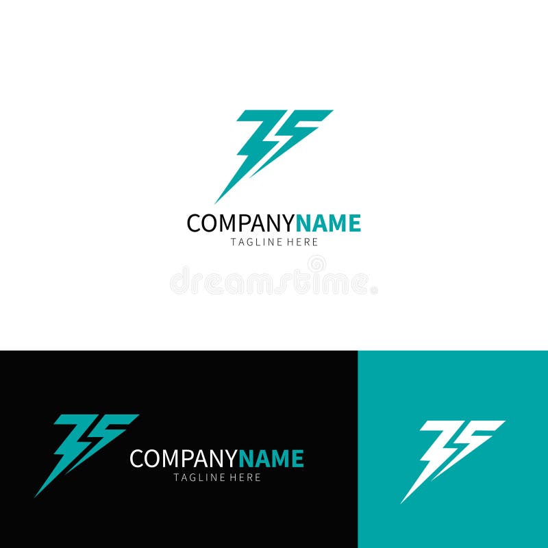 Numbers 35 Thunder Logo Design Template Stock Vector - Illustration of ...
