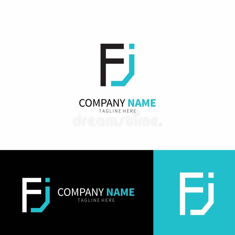 Letter FJ Logo Design Template Stock Vector - Illustration of text ...