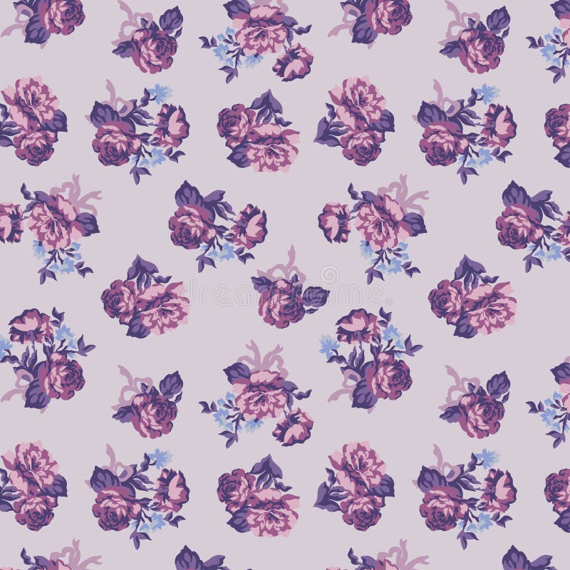 Seamless Pattern in Small Beautiful Wildflowers. Cute Bouquets. Freedom ...