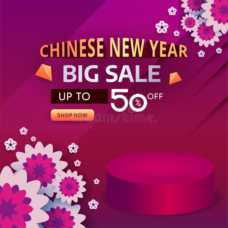 Luxury New Year Celebration Design. Chinese New Year Special Sale ...