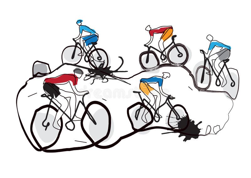 Cyclist Downhill Cartoon Stock Illustrations – 104 Cyclist Downhill ...
