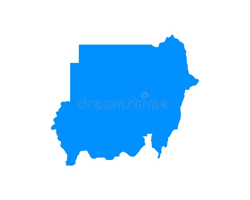 Blue Coloured Map Design on Country Sudan Isolated on White Background ...