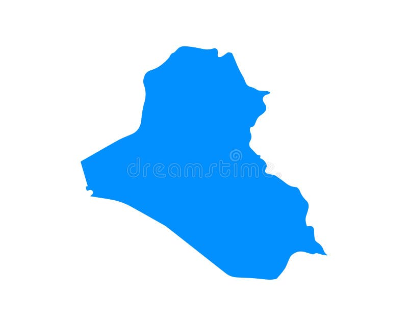 Blue Coloured Map Design on Country Iraq Isolated on White Background ...