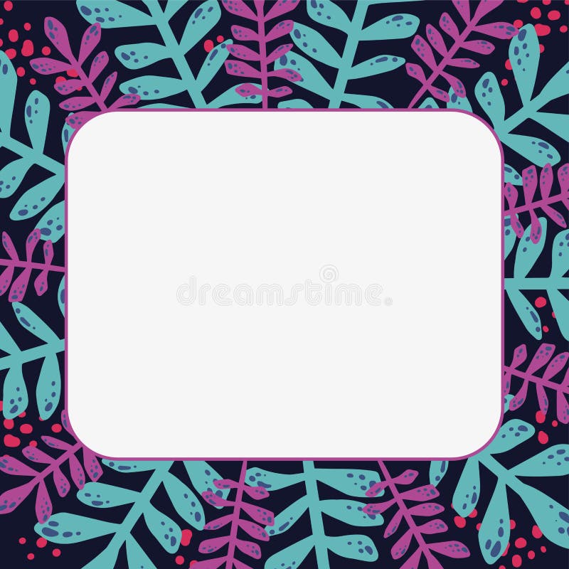 Decorative Colorful Botanical Square Frame Vector, Template for ...