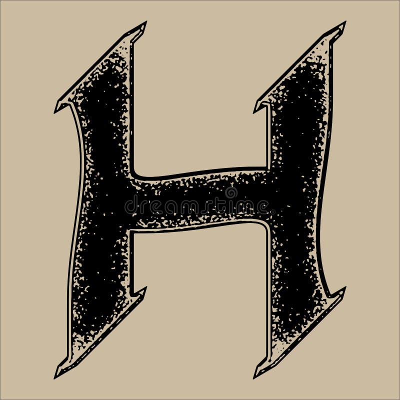 Ancient Art Font.Decorative Custom Letter. Stock Illustration ...