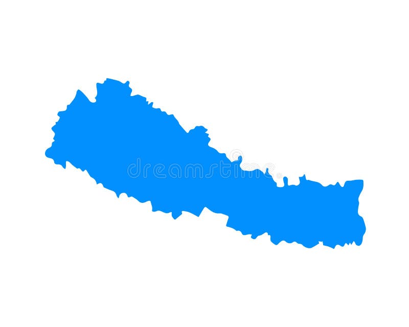 Blue Coloured Map Design on Country Nepal Isolated on White Background ...