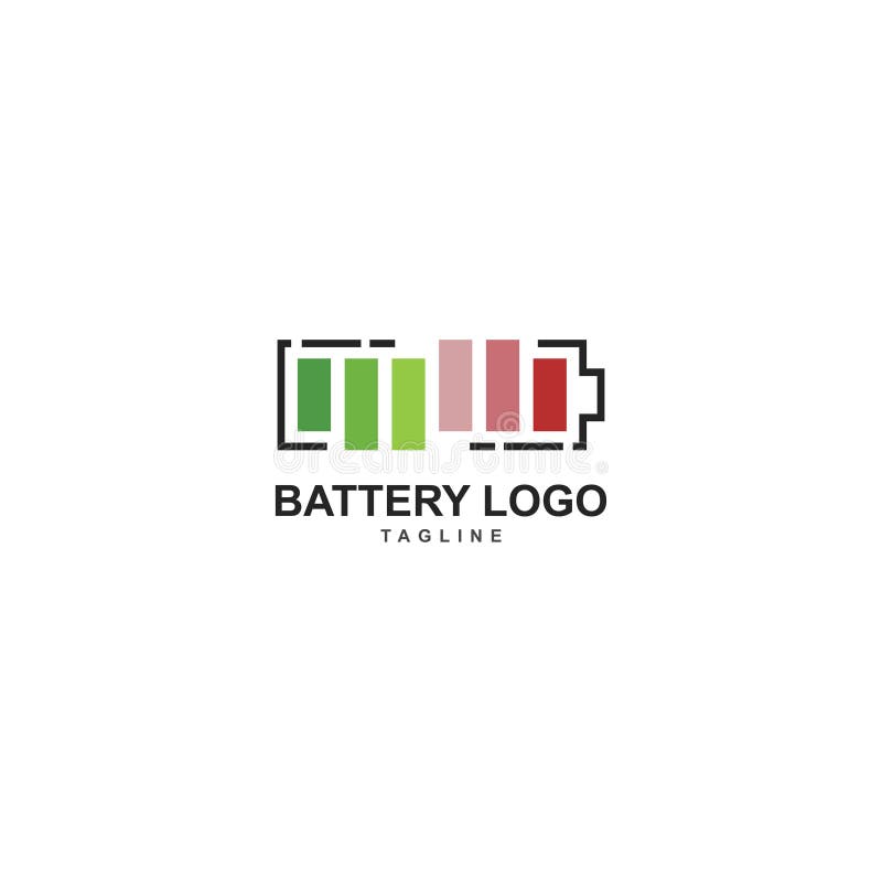 Battery Logo Concept Showing Six Number of Battery Volume Levels Stock ...