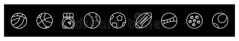 Linear Sport Ball Symbol for Logo.for Design on Black Background Stock ...